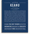 Keanu Personalized Name Meaning Art Prints – Name Stories