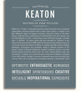 Keaton Personalized Name Meaning Art Prints – Name Stories