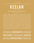 Keelan (female) | Name Art Print – Name Stories