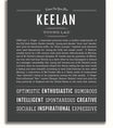 Keelan (male) | Name Art Print – Name Stories