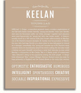 Keelan (male) | Name Art Print – Name Stories
