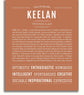 Keelan (male) | Name Art Print – Name Stories