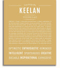 Keelan (male) | Name Art Print – Name Stories