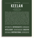 Keelan (male) | Name Art Print - Personalized Custom Gifts – Name Stories