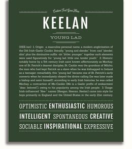 Keelan (male) | Name Art Print – Name Stories