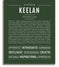 Keelan (male) | Name Art Print – Name Stories