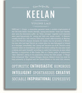 Keelan Personalized Name Meaning Art Prints – Name Stories
