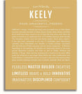 Keely Personalized Name Meaning Art Prints – Name Stories