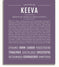 Keeva Personalized Name Meaning Art Prints – Name Stories