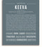 Keeva Personalized Name Meaning Art Prints – Name Stories