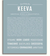 Keeva Personalized Name Meaning Art Prints – Name Stories