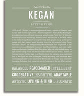 Kegan Personalized Name Meaning Art Prints – Name Stories
