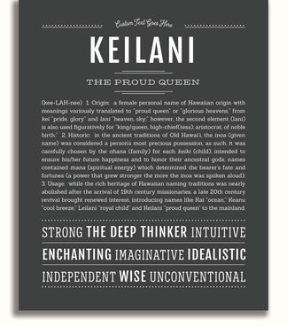 Keilani | Name Art Print – Name Stories