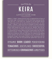 Keira Personalized Name Meaning Art Prints – Name Stories