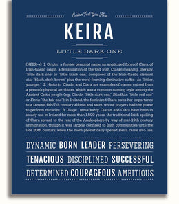 Keira Personalized Name Meaning Art Prints – Name Stories