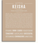 Keisha Personalized Name Meaning Art Prints – Name Stories