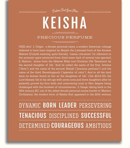 Keisha Personalized Name Meaning Art Prints – Name Stories