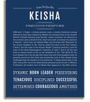 Keisha Personalized Name Meaning Art Prints – Name Stories