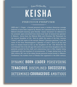 Keisha Personalized Name Meaning Art Prints – Name Stories