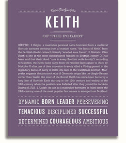Keith | Name Art Print – Name Stories