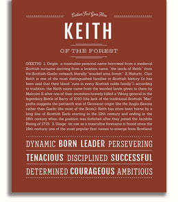 Keith Personalized Name Meaning Art Prints – Name Stories