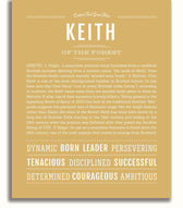 Keith Personalized Name Meaning Art Prints – Name Stories