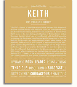 Keith Personalized Name Meaning Art Prints – Name Stories