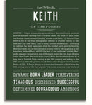 Keith Personalized Name Meaning Art Prints – Name Stories