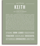 Keith Personalized Name Meaning Art Prints – Name Stories