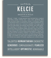 Kelcie Personalized Name Meaning Art Prints – Name Stories