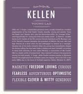 Kellen Personalized Name Meaning Art Prints – Name Stories