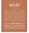 Kellen Personalized Name Meaning Art Prints – Name Stories
