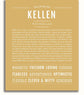Kellen Personalized Name Meaning Art Prints – Name Stories
