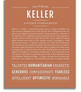 Keller | Name Art Print – Name Stories