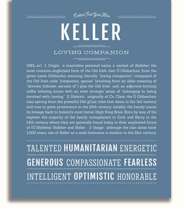 Keller | Name Art Print – Name Stories