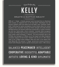 Kelly (female) | Name Art Print – Name Stories