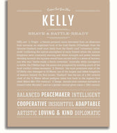 Kelly Personalized Name Meaning Art Prints – Name Stories