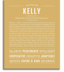 Kelly (female) | Name Art Print – Name Stories