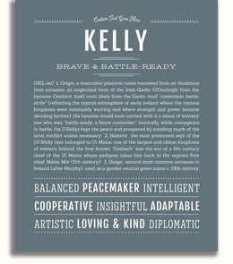 Kelly Personalized Name Meaning Art Prints – Name Stories