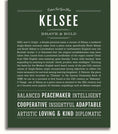 Kelsee Personalized Name Meaning Art Prints – Name Stories
