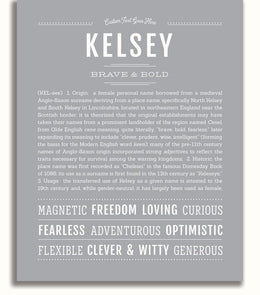 Kelsey | Name Art Print – Name Stories