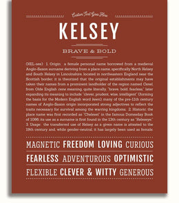 Kelsey | Name Art Print – Name Stories
