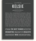Kelsie Personalized Name Meaning Art Prints – Name Stories