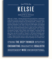 Kelsie Personalized Name Meaning Art Prints – Name Stories