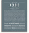 Kelsie Personalized Name Meaning Art Prints – Name Stories