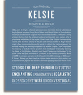 Kelsie Personalized Name Meaning Art Prints – Name Stories