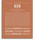Ken Personalized Name Meaning Art Prints – Name Stories