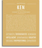 Ken Personalized Name Meaning Art Prints – Name Stories