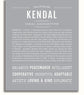 Kendal Personalized Name Meaning Art Prints – Name Stories