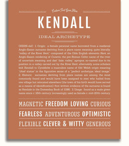 Kendall | Name Art Print – Name Stories